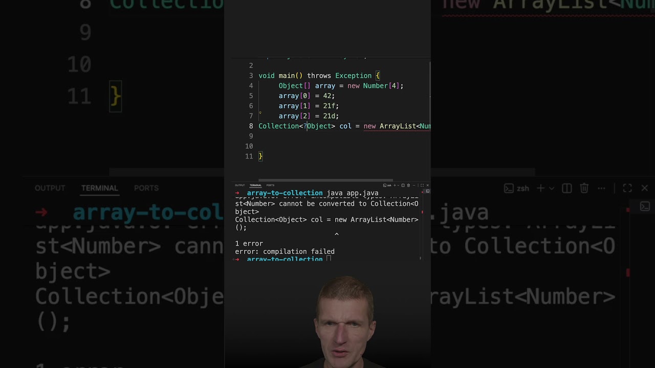 From ArrayStoreException to Generics and Collections #java #shorts #coding #airhacks