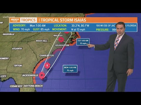 Monday Tropical Weather Update: Isaias targets U.S. East Coast; 94L bears watching