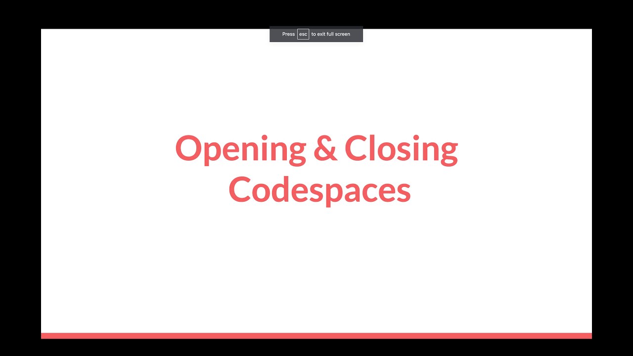 Opening and closing GitHub Codespaces