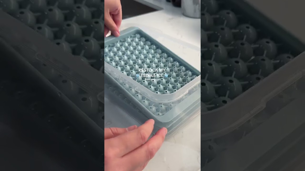 Restock my pebble ice tray with me! 🧊 This ice tray set is so adorable! #organizationhacks