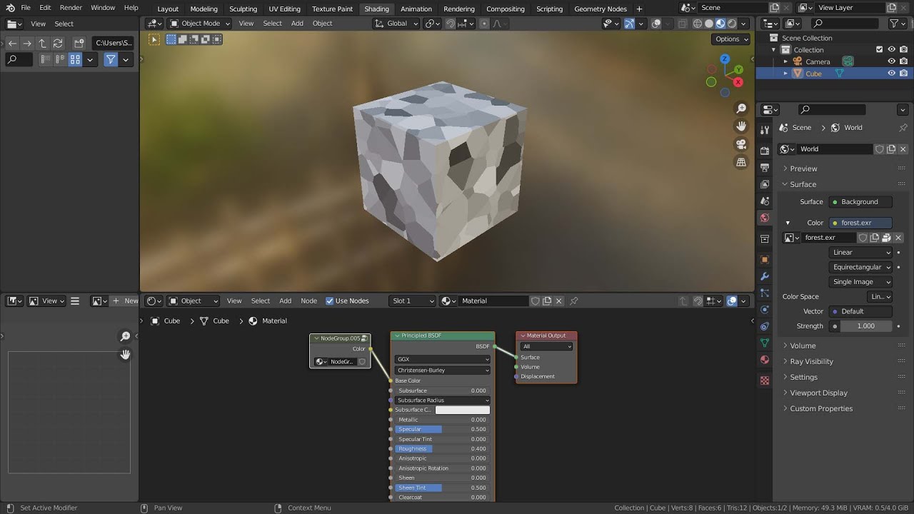 Blender Tutorial - Node group usage