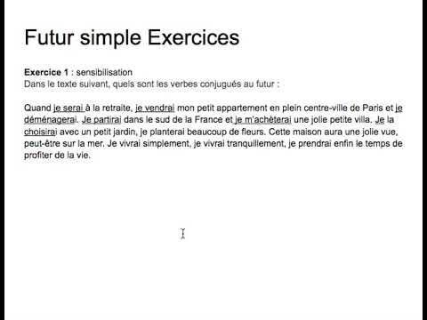 Futur simple de l’indicatif : exercices – FLE niveaux B2, C1, C2