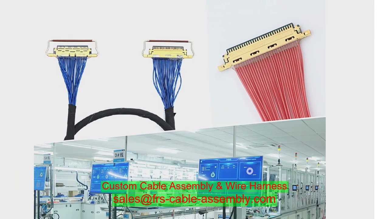 Custom Cable Assembly Rf Coaxial Cable Assembly Custom Aircraft Assemblies Re41 Flat LVDS Cable Euro