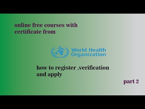 WHO online courses 2020 with certificates | how to register yourself for World Health Organisation
