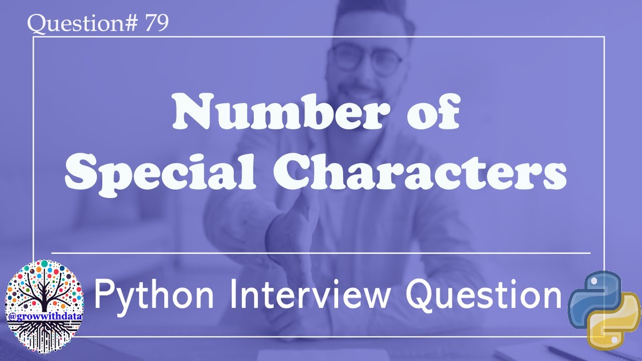 Number of Special Characters | Python Interview Questions | Data Engineer Interview Question | FAANG