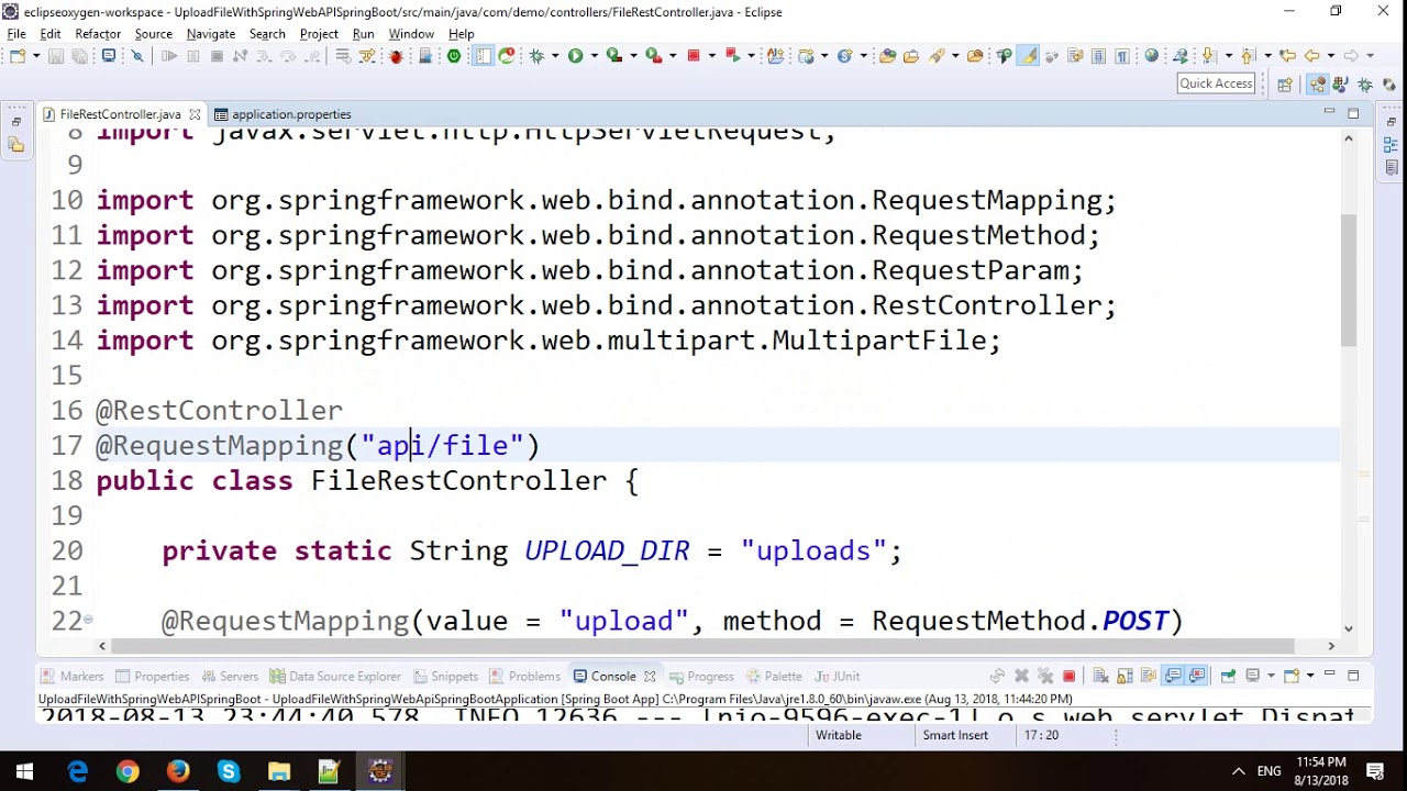 Upload File from Java Swing to Spring Rest API
