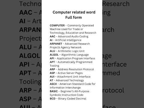 What Do COMPUTER Abbreviations REALLY Mean?#Short#full form