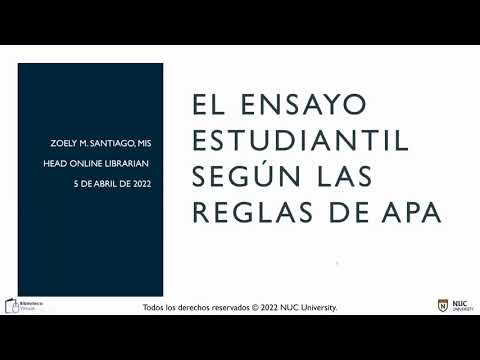 El ensayo estudiantil según las reglas de APA (5 de abril 2022)