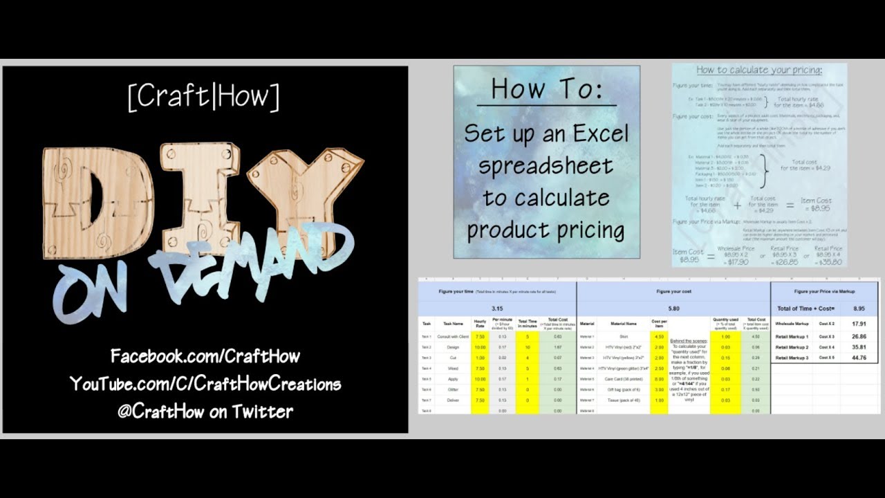 DIY on Demand: Excel Pricing spreadsheet walkthrough