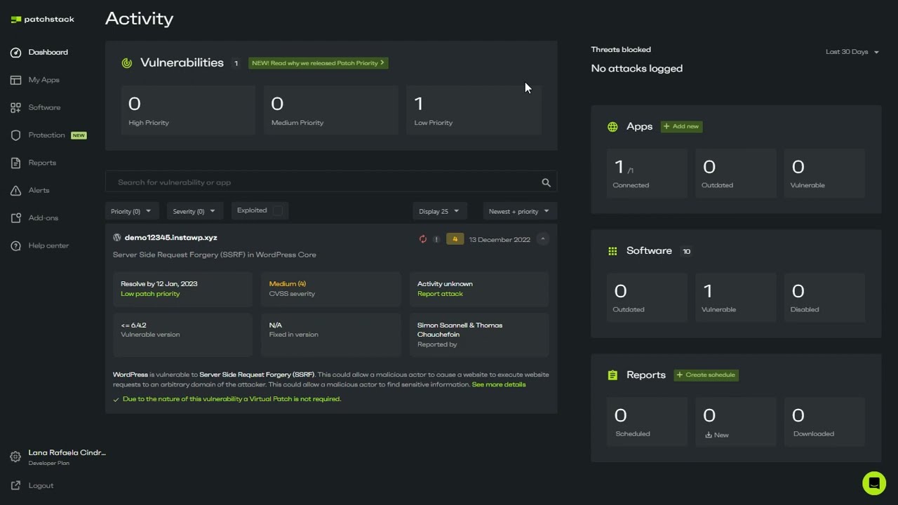 Patchstack Community Plan Features Overview