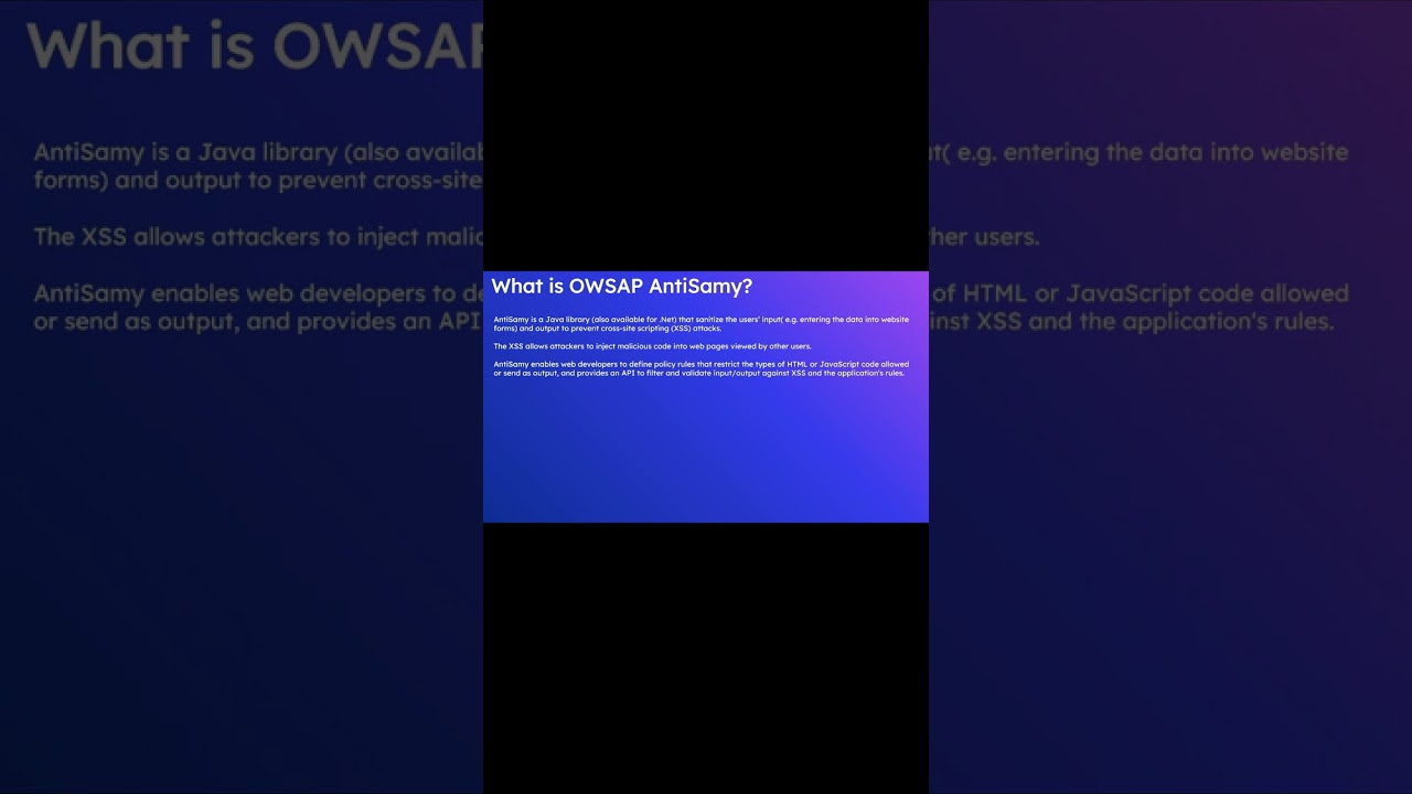 What is OWSAP AntiSamy?