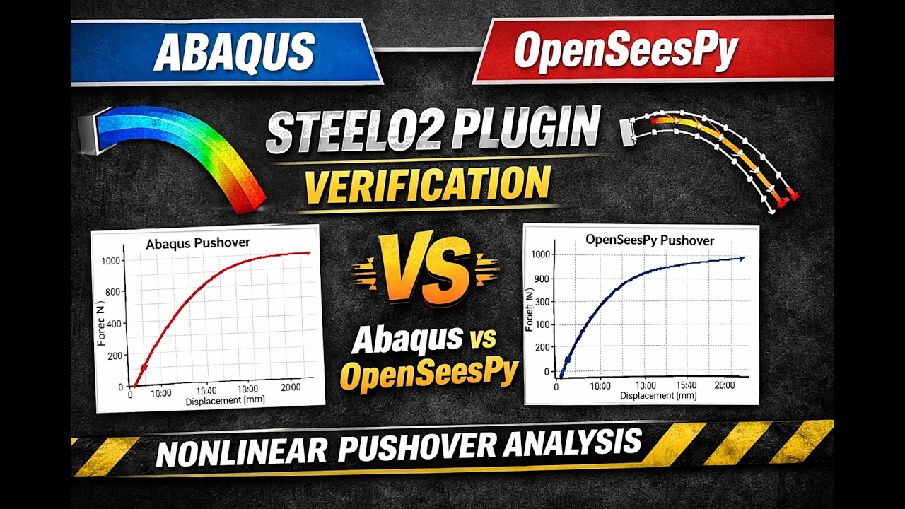 Steel02 Plugin for Abaqus Verified with OpenSeesPy | Nonlinear Pushover Example