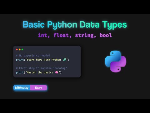Python Course for Absolute Beginners 2025 | Learn Basic Python Data Types – Number, String, Bool