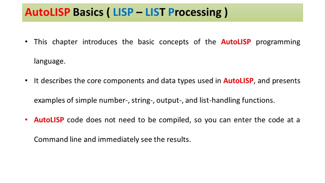 AutoLISP tutorial | AutoLISP Introduction | AutoLISP programming