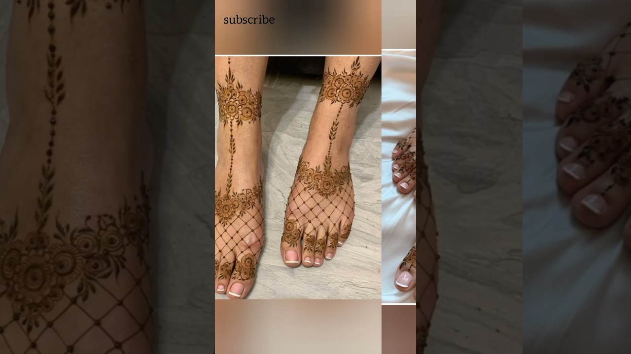 Beautiful stylish feet mehandi design #subscribe #hennadesign #shartsvideos #sharts