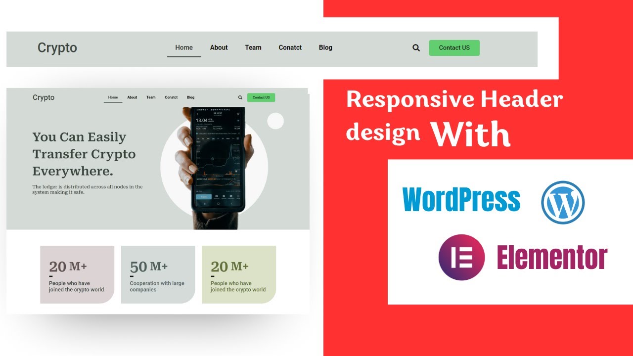 Elementor Responsive Header design // WordPress// (Trustify teaching institute)