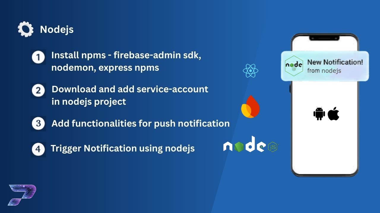 React Native Push Notifications with Firebase & Node.js | 4. Firebase Notification + nodejs Server