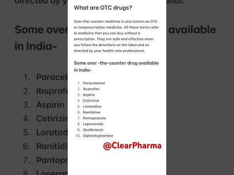 What are OTC drugs and its example? #pharmacology #pharmacy #otc #otcdrug #medicine #medicaleducatio