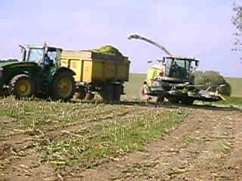 John Deere 7820 s vozem Strom TC 21000 a Claas Jaguar 950.AVI