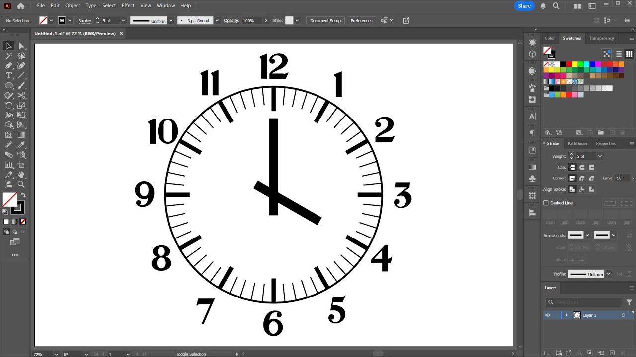 How to Draw a Clock in Adobe Illustrator