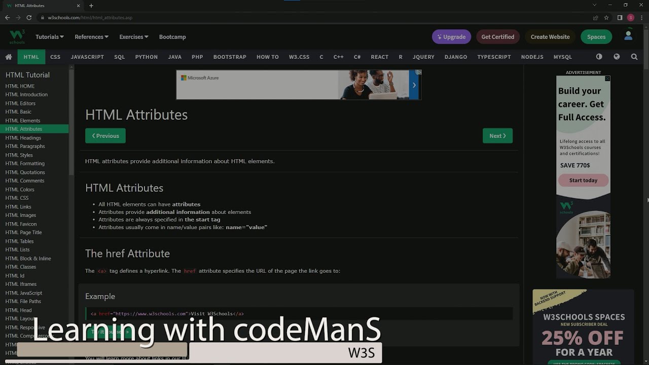 (SCRAPPED) Master HTML with W3Schools: HTML Attributes