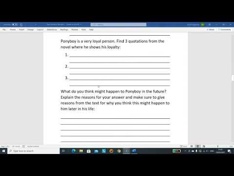 The OUtsiders Booklet Guide Video