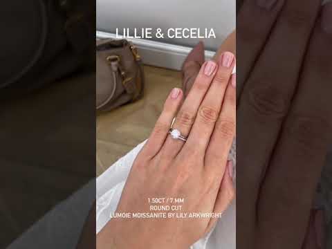 Lillie 1.50ct Brilliant Round Moissanite Engagement Ring & Cecelia Eternity Band by Lily Arkwright