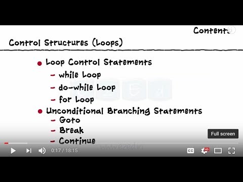 Control Structures - while loop - do-while loop - for loop - Goto - break - continue statements