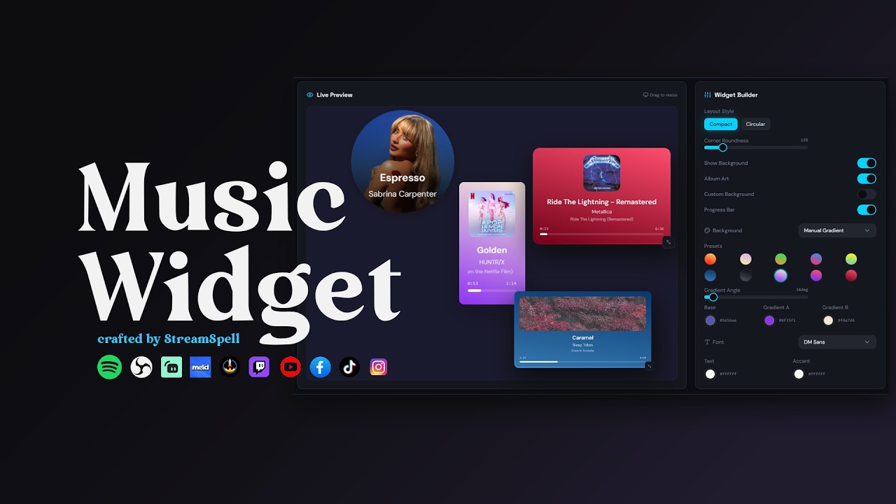 How to use Spotify Widget │ Works with OBS Studio, Streamlabs, Meld Studio, and more! by StreamSpell