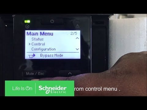 How to disable manual bypass mode in SRCE6KUXI through the display | Schneider Electric APC