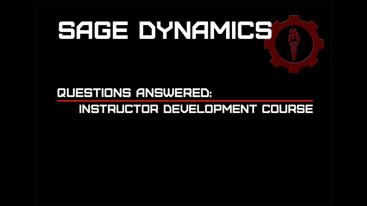 Sage Dynamics Instructor Development Course