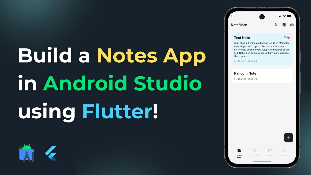 The #1 Flutter Tutorial for Building a NOTES APP in Android Studio