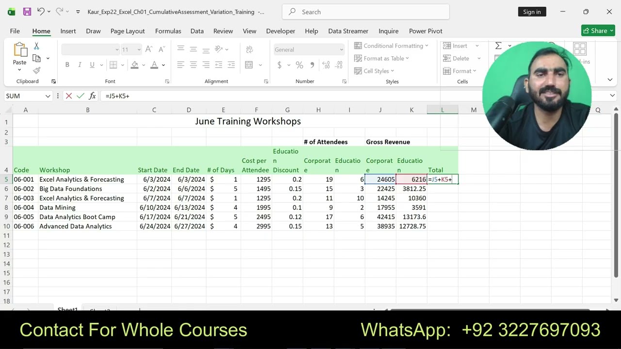 Exp22 Excel Ch01 Cumulative Assessment Training | Exp22_Excel_Ch01_Cumulative_Assessment_Training