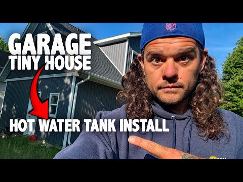 Abandoned Garage to Tiny House Cabin Conversion: Hot Water Tank Install (FINALLY)!!