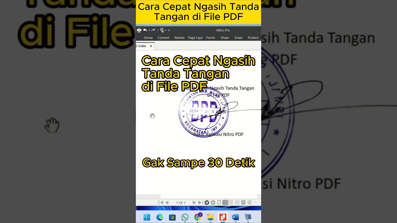 Cara Cepat Ngasih Tanda Tangan di File PDF #pdf #tandatangan