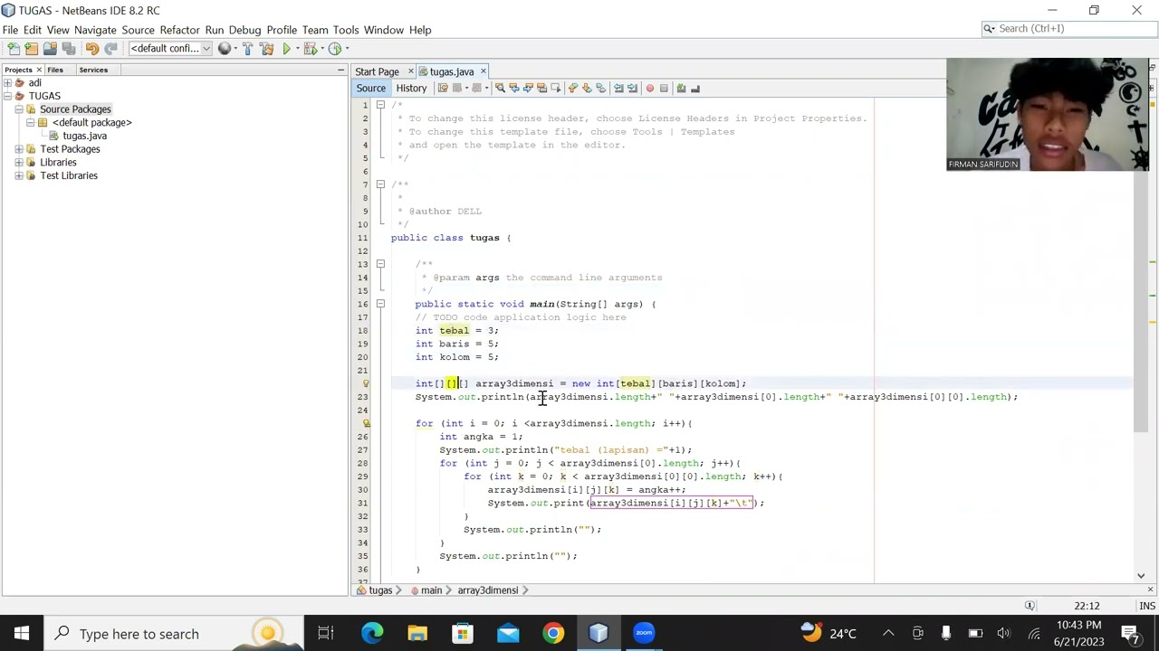 ARRAY 3D | TUTORIAL JAVA NETBEANS part28