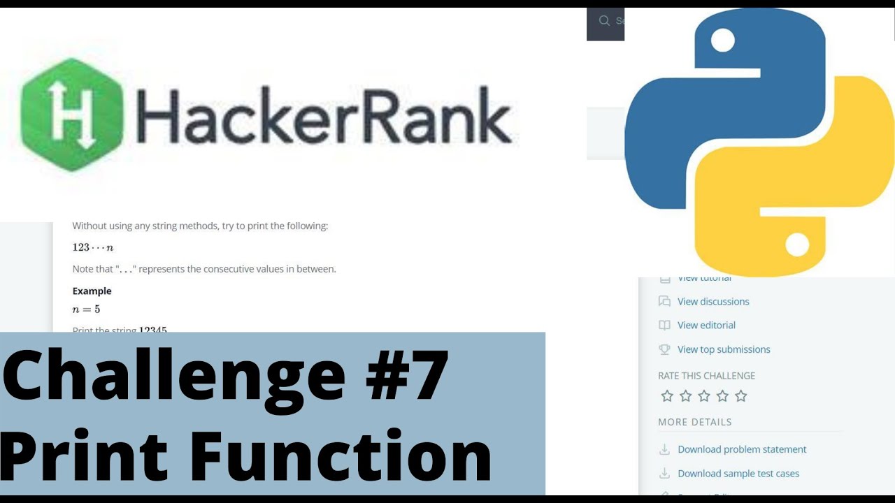 Hakerrank Python | Challenge #7 | Print Function