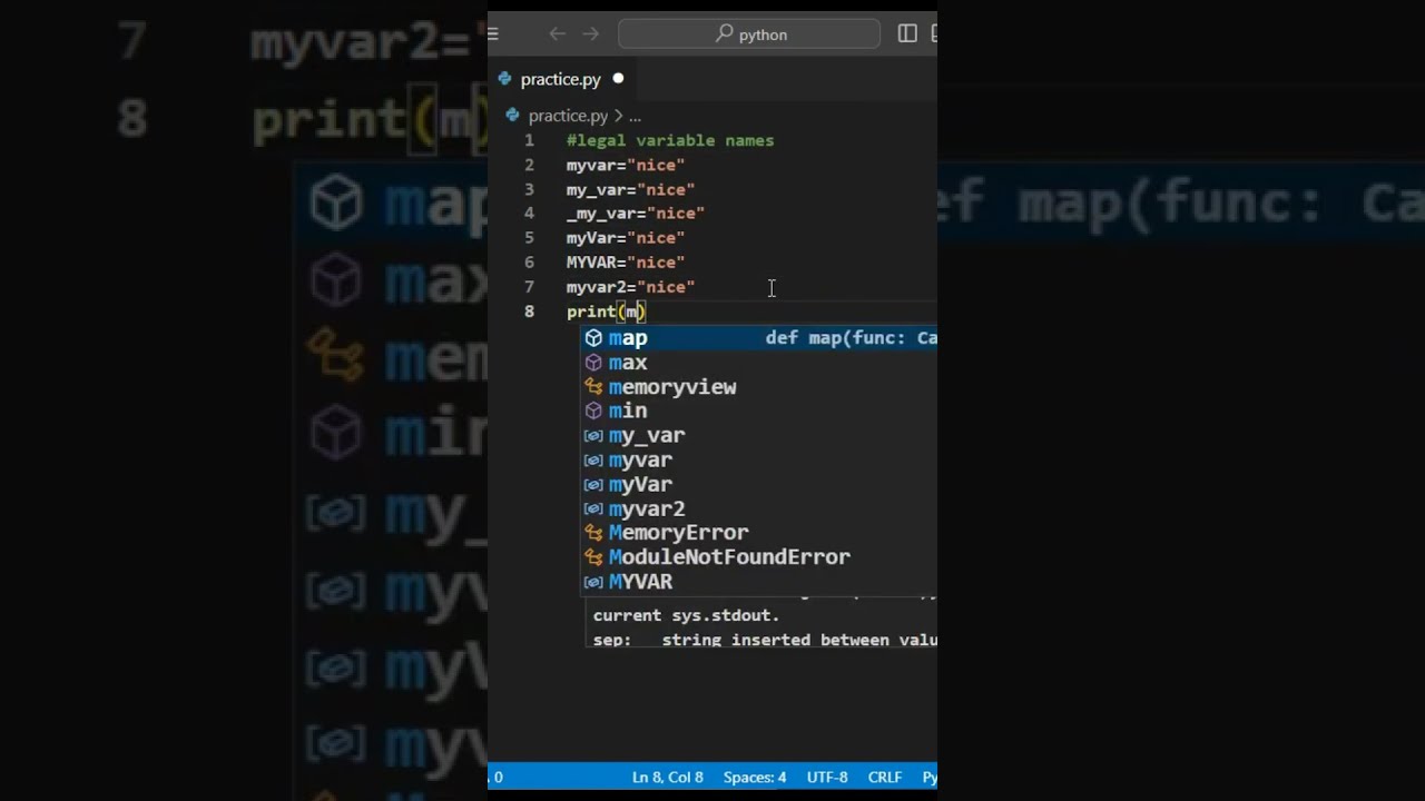 Legal variable names 😉😊#python #pythonprogramming #coding #programming #code #pythoncoding