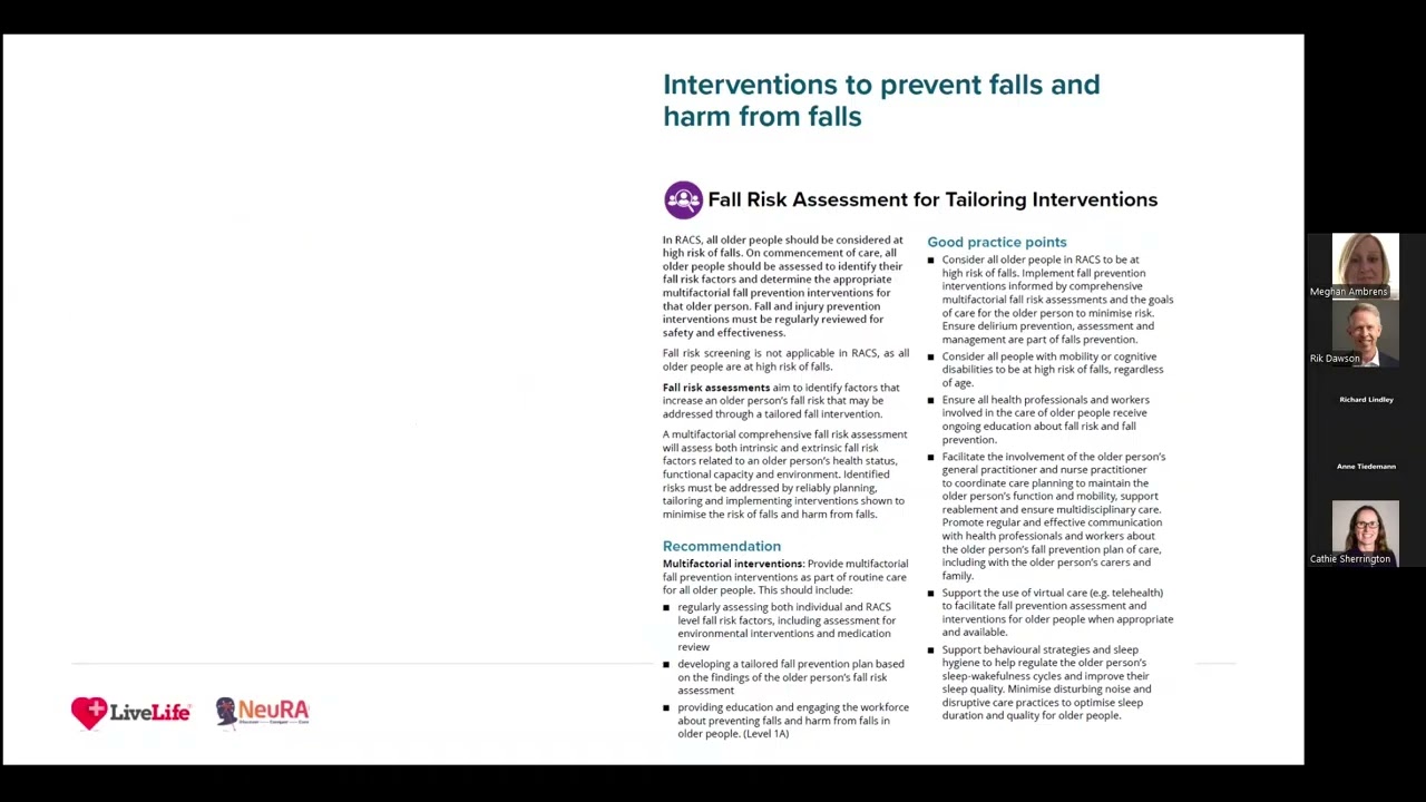 CRE Seminar 2 - practical implications of the fall prevention guidelines in residential aged care