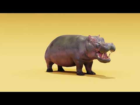 Hippo Rigged Low Poly 3D Model Download Now | Ingamez