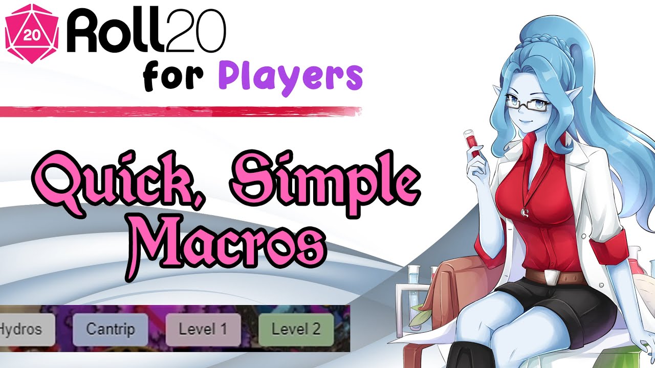 Roll20 for Players - Creating Simple Macros... Quickly!