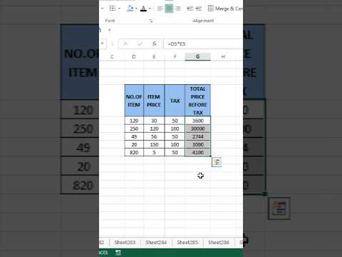 how to calculate total item before tax in 2024 | excel | #shorts #trending #excel