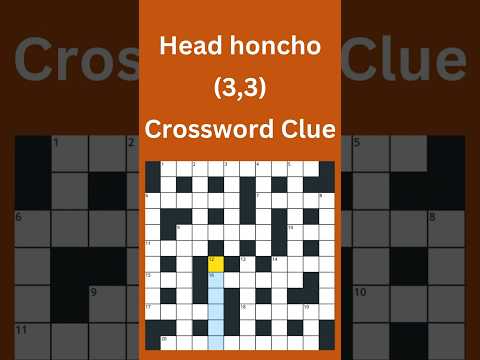Head honcho (3,3) Crossword Clue #crossword #crosswordpuzzles