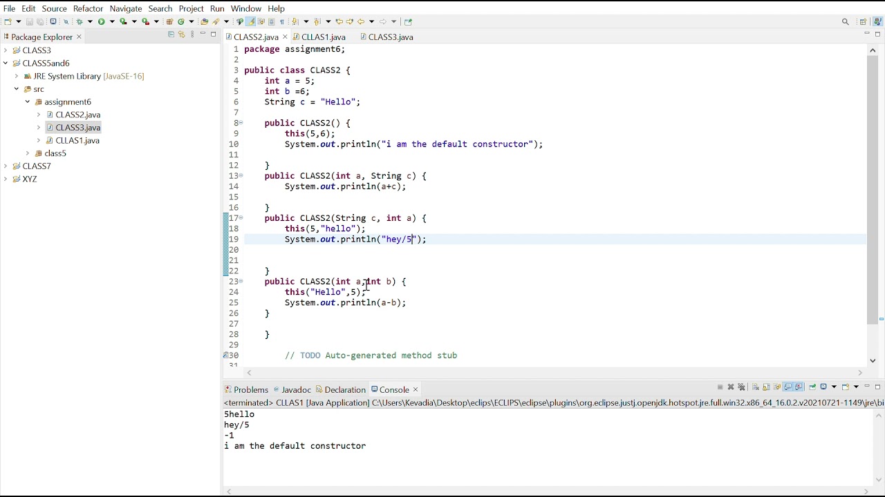 Creating constructor chain using this function.
