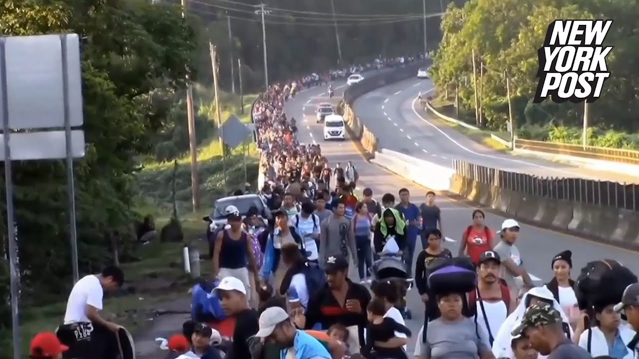 Largest migrant caravan in year heading to US – as leader mocks Biden’s border policies