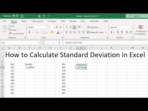 Hot to Calculate Standard Deviation in Excel (Sample & Population)