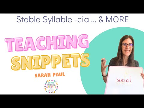 Syllable Division with -cial and Morphology Made Easy