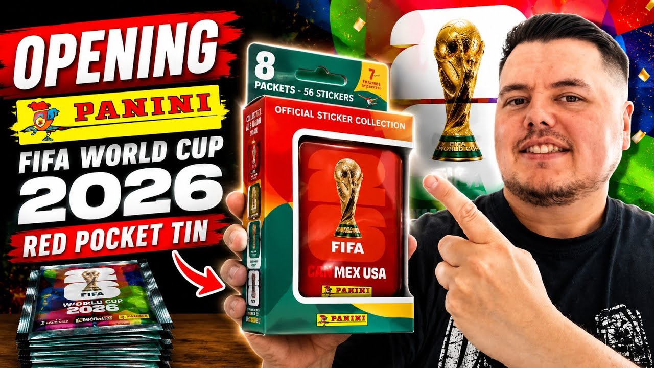 OPENING THE RED POCKET TIN | New PANINI FIFA WORLD CUP 2026 STICKER COLLECTION (4 TINS TO COLLECT)