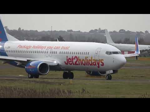 Jet2 737-8MG taxi and take off to Bergen (BGO)