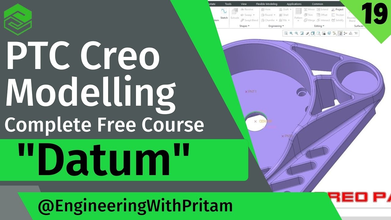 PTC Creo Tutorial: How to Create Datum Planes in Creo Parametric | #19